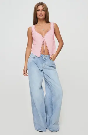 Princess Polly Merrelle Broderie Anglaise Crop Top