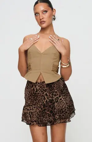 Princess Polly Leopard Print Mini Skirt