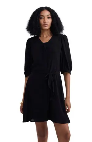 REISTOR Short Dress With Waist-tie