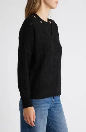 Wit & Wisdom V-neck Sweater With Bib
