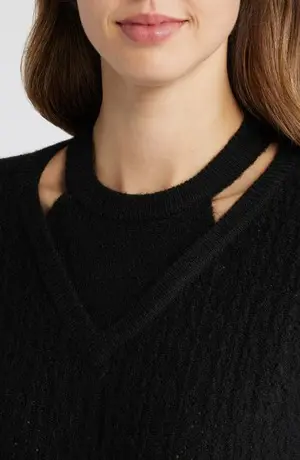 Wit & Wisdom V-neck Sweater With Bib
