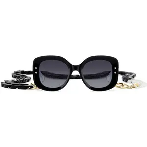 CAROLINA HERRERA Carolina Herrera 53mm Rectangular Sunglasses With Removable Chain