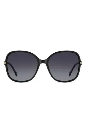 Carolina Herrera 58mm Gradient Square Sunglasses - Black/ Dark Grey Sf