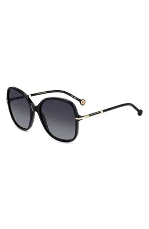 Carolina Herrera 58mm Gradient Square Sunglasses - Black/ Dark Grey Sf
