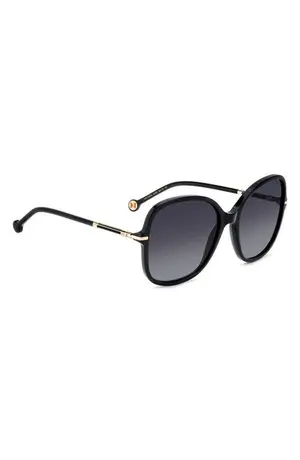 Carolina Herrera 58mm Gradient Square Sunglasses - Black/ Dark Grey Sf