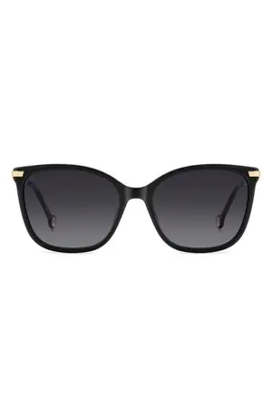 Carolina Herrera 55mm Gradient Rectangle Sunglasses - Black/ Dark Grey Sf