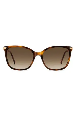 Carolina Herrera 55mm Gradient Rectangle Sunglasses - Havana/ Brown Sf