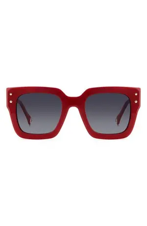 Carolina Herrera 51mm Gradient Square Sunglasses - Red/ Dark Grey Sf