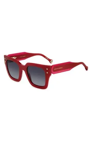 Carolina Herrera 51mm Gradient Square Sunglasses - Red/ Dark Grey Sf