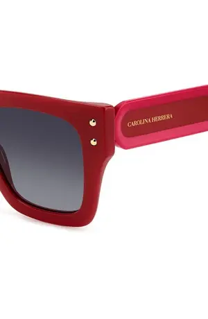 Carolina Herrera 51mm Gradient Square Sunglasses - Red/ Dark Grey Sf