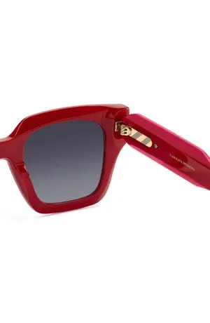 Carolina Herrera 51mm Gradient Square Sunglasses - Red/ Dark Grey Sf