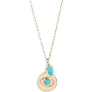 Anzie 14k Gold Evil Eye Medallion Pendant Necklace - 14k Yellow Gold