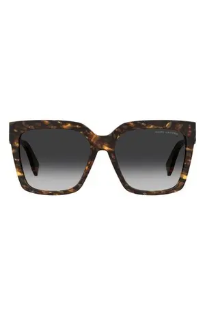 Marc Jacobs 57mm Polarized Gradient Square Sunglasses - Havana/ Brown