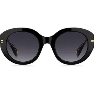 Marc Jacobs 51mm Gradient Oval Sunglasses - Black/ Dark Grey Sf