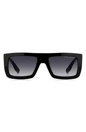 Marc Jacobs 53mm Rectangular Sunglasses - Black/ Dark Grey Sf