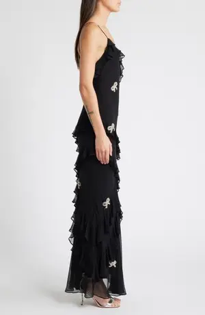 LoveShackFancy Rialto Silk Dress - Black