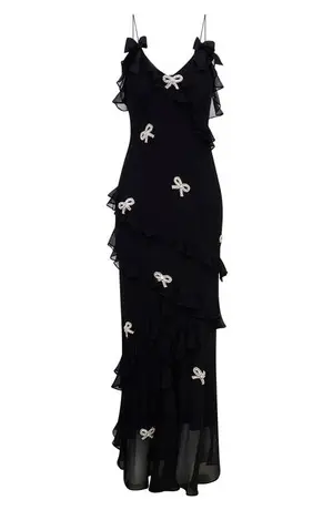 LoveShackFancy Rialto Silk Dress - Black