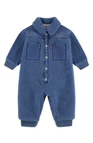 LEVI'S Denim And Fleece Romper - Blue Horizon