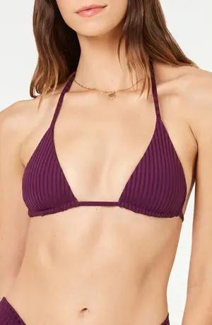 L*Space LSPACE Sofia Triangle Bikini Top Merlot