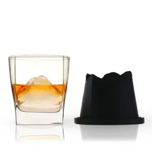 VISKI Glacier 2-piece Mountain Ice Mold With Crystal Glass Set - Black