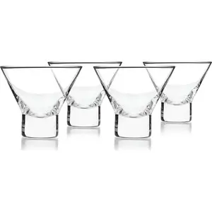 VISKI Raye Crystal Heavy Base Martini Glasses Set Of 4 - Clear