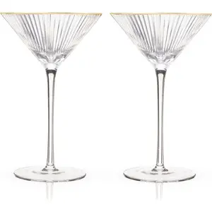 VISKI Meridian Crystal Martini Glasses Set Of 2 - Clear