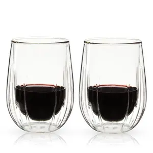 VISKI Double Walled Stemless Wine Glasses Set Of 2