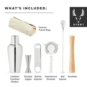 VISKI 7-piece Travel Barware Set In Stainless Steel