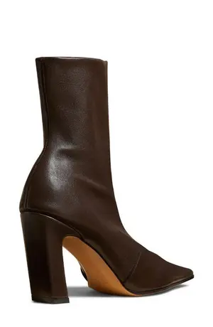 Khaite Nevada Square Toe Booties - Dark Brown
