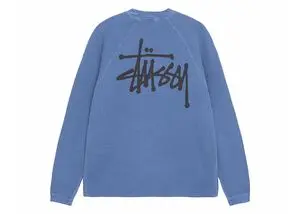 StÜssy Raglan Thermal Long Sleeve Crew - Blue