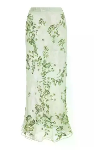 Cult Gaia Sai Printed Silk Maxi Skirt