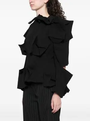 Yohji Yamamoto Twill Draped-sleeves Jacket