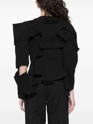 Yohji Yamamoto Twill Draped-sleeves Jacket