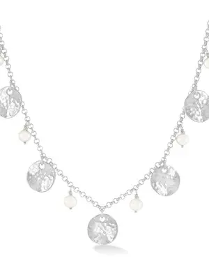 DOWER & HALL Pearl And Disc Collar Necklace - Silver