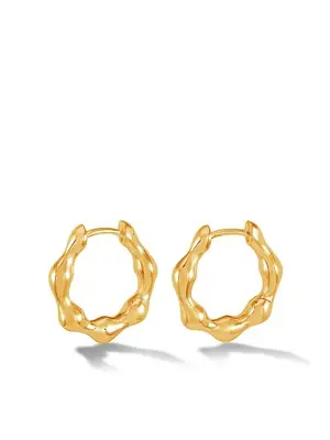 DOWER & HALL Hinged Huggie Hoop Earrings - Gold