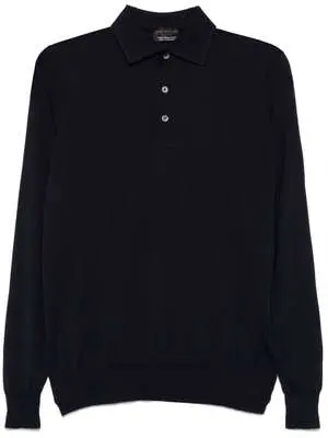 DELL'OGLIO Fine-knit Polo Knit - Blue