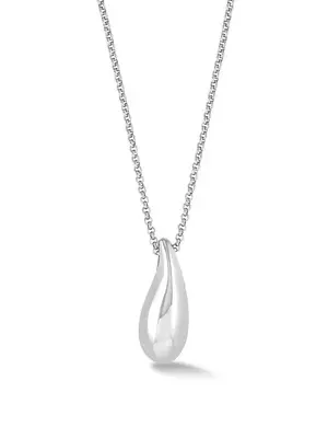 DOWER & HALL Large Pebble Droplet Pendant - Silver
