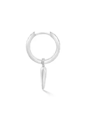 DOWER & HALL Raindrop Hammered Single Hoop Earring