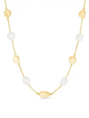 DOWER & HALL Baroque Pearl And Pebble Necklace
