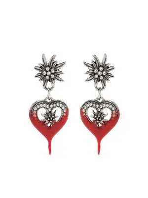 Ottolinger Dipped Flower Heart Earrings - Red