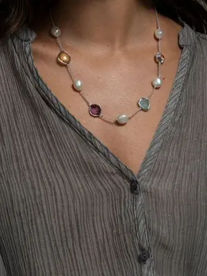 DOWER & HALL Gemstone And Pearl Necklace