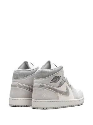 JORDAN 1 Mid Neutral Sail Sneakers - Grey