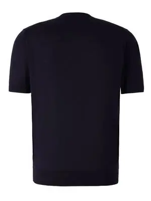 Colombo Crew-neck Fine-knit T-shirt - Blue