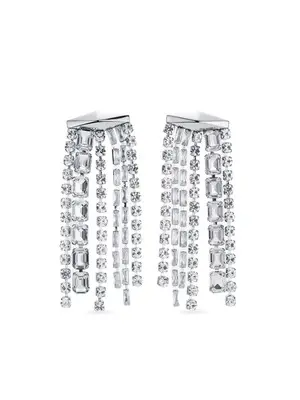 JIMMY CHOO Zandra Crystal Embellished Earrings - Silver