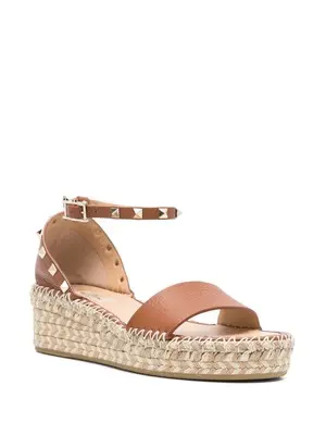 Valentino Garavani Rockstud-embellished Espadrilles - Brown