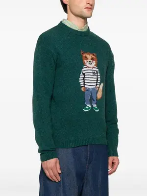 Maison Kitsuné Fox Intarsia-knit Sweater