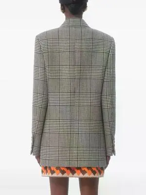 Valentino Garavani Houndstooth Virgin Wool Double-breasted Blazer - Black