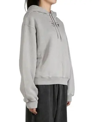 Alexander Wang Logo-embroidered Hoodie - Grey