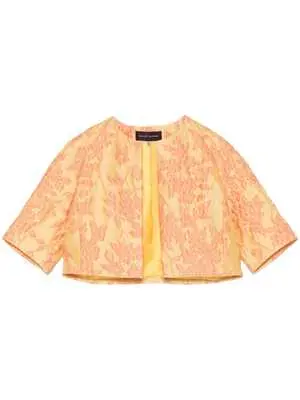 Talbot Runhof Floral-jacquard Cropped Jacket