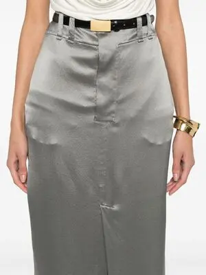 Saint Laurent Silk Midi Skirt